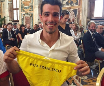 Cesar Cielo, Fratus, Etiene e Nicholas encontram o Papa Francisco no ...